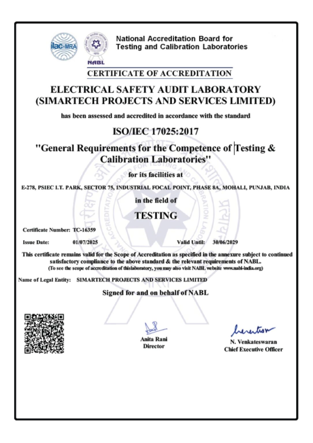 ELECTRICAL SAFETY TESTING LABORATORY | NABL ACCREDITED